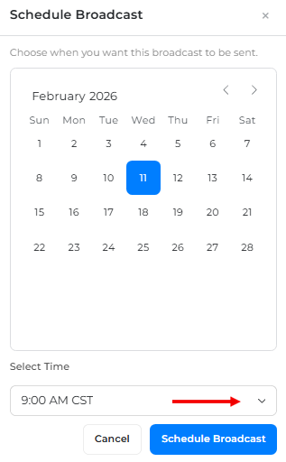 How to Schedule a Broadcast Message